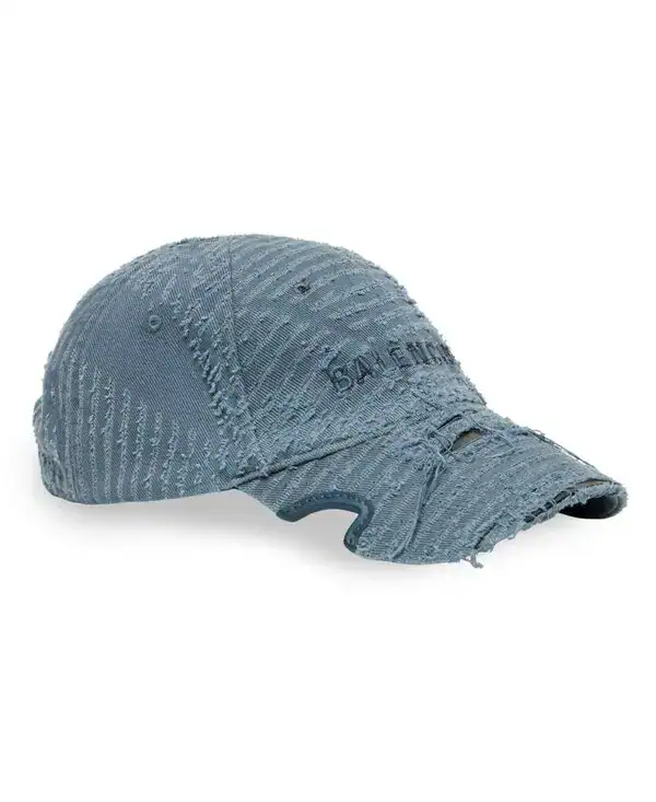 Balenciaga Laser Destroyed Cap - Faded Blue | Editorialist